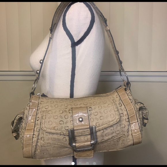 Guess | Bags | Sold 9s Guess Baguette Bag With Monogram | Poshmark